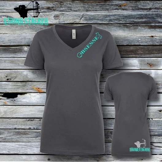 Obsessed Lady Stalker V-neck - Dark Grey - HuntPost